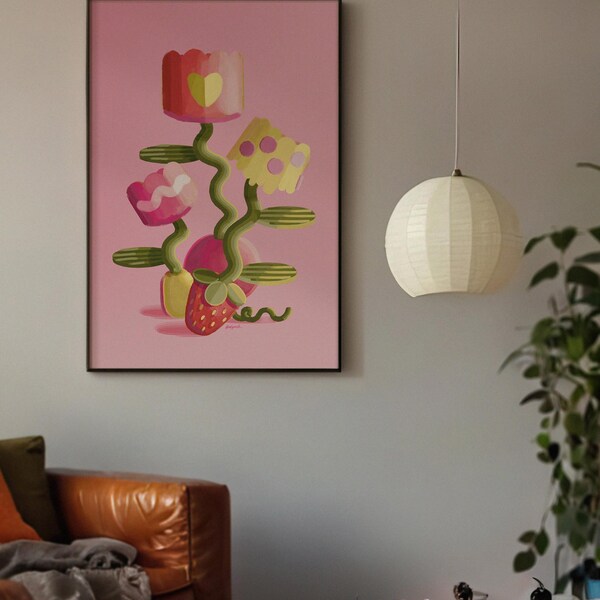 Pink Psychedelic Area Rug, Abstract Animal Print, Green Dopamine Home ...