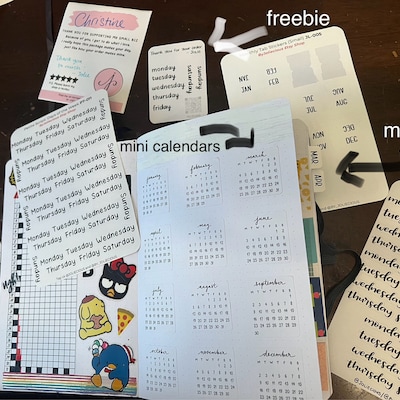 Cute Strawberry Date Number Stickers for Planner, Number Stickers for ...