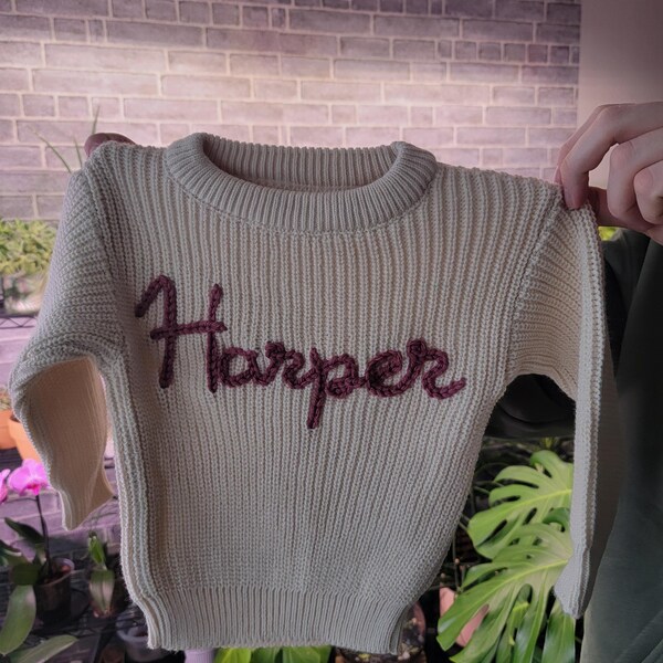 Personalized Baby Name Sweater, Embroidered Children Sweatshirt ...