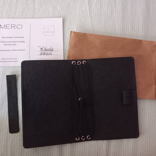 Handmade Travel Notebook Cover, in Ecological Washable Paper, Fauxdori ...
