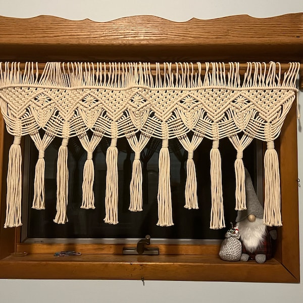 Handmade Macrame Window Valance: Boho Curtain, Wall Tapestry - Etsy