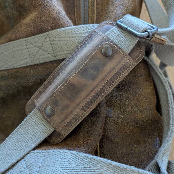 Upholstered Genuine Cow Leather Shoulder Pad for Bag, Camera or Guitar ...