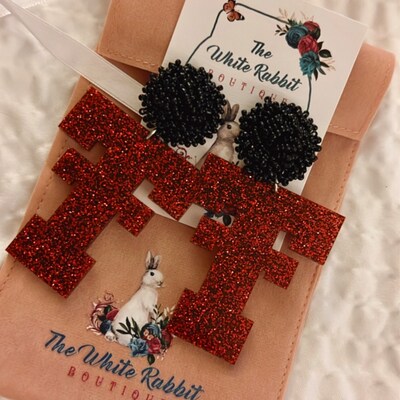 Game Day Foam Finger Beaded Earrings / Seed Bead / College - Etsy