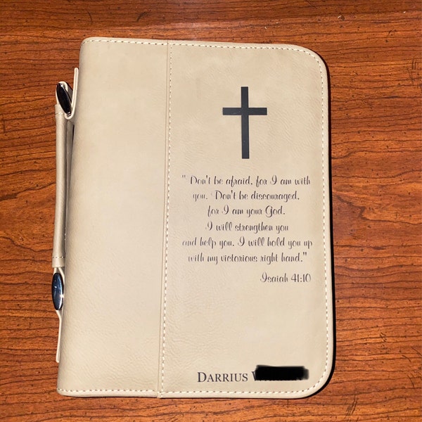 Custom Bible Cover With Cross, Personalized Bible Case, Leatherette ...