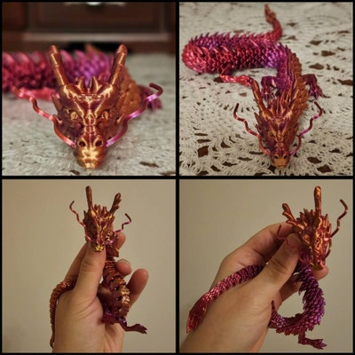 3d Printed Articulated Skeleton Dragon, Flat Wings Skeleton Dragon ...