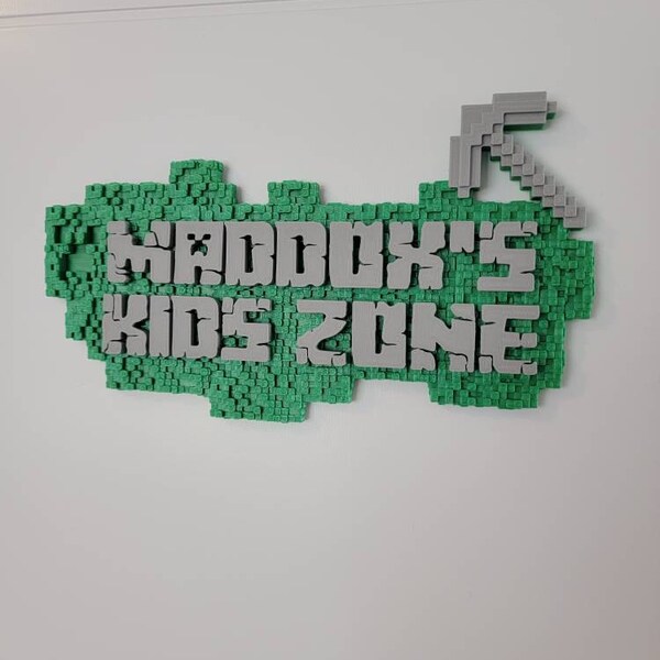 3D Door Sign Minecraft-inspired - Personalized Name Custom Kids Bedroom ...