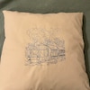 Train Scene Sketch Machine Embroidery Design, Vintage Train Embroidery ...