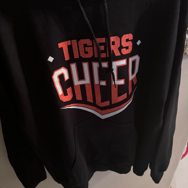 Glitter Cheer Hoodie, Cheerleader Hoodie,cheer Gear,custom Cheer Hoodie ...