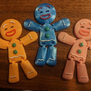 Flexi Print-in-place GINGERBREAD ORNAMENT STL for 3D Printing - Etsy