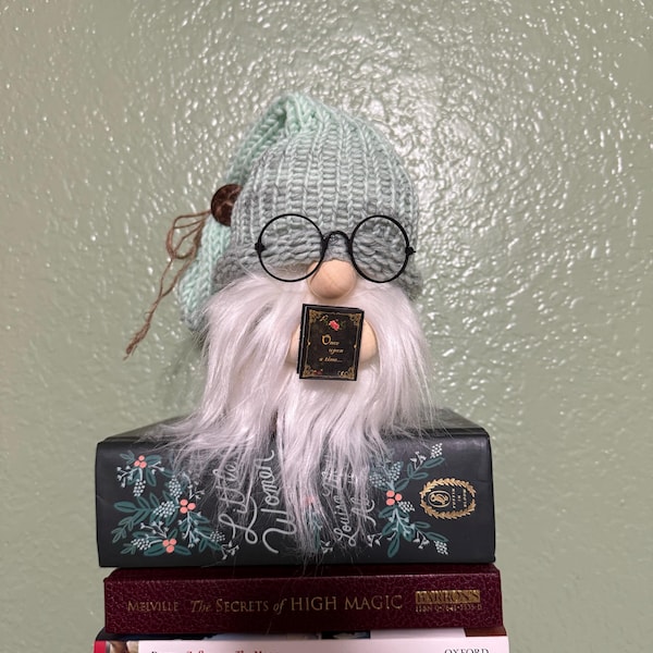 Book Gnome Reading Gnome Knitted Gnome Farmhouse Decor Spring Gnome Gnome With Glasses
