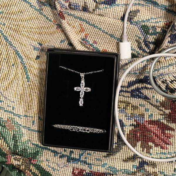 Heart Cross Necklace, Tiny Cross Necklace, Christian Infinite Love ...