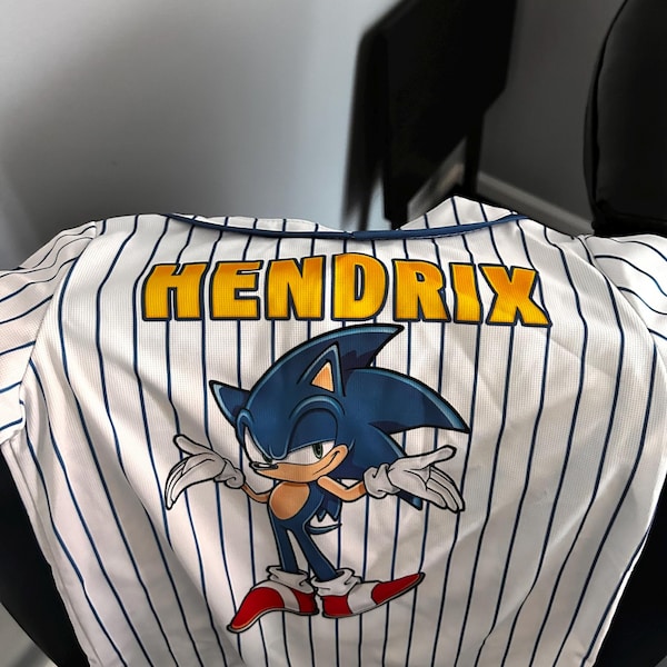Personalized Sonic the Hedgehog Baseball Jersey, Custom Sonic Baseball ...