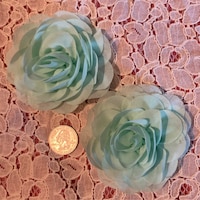 1.5 16colors Flat Back Mini Satin Ribbon Rose Flower for Hair ...