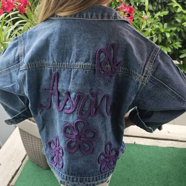 Custom Name Denim Jacket, Personalized Toddler Girls Name Jacket, Baby ...