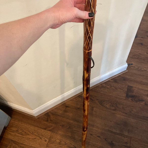 Carved Walking Stick, Hiking Stick, Personalized Walking Stick, Wood ...