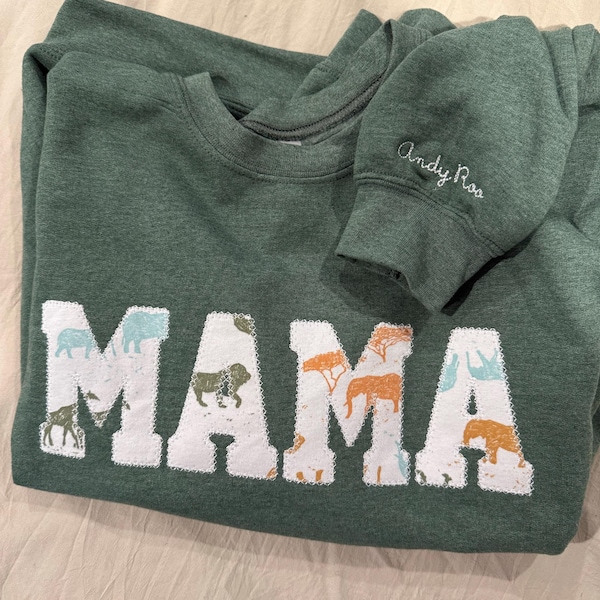 Mama Embroidered Baby Outfit Keepsake Applique Sweatshirt Simple Mama ...