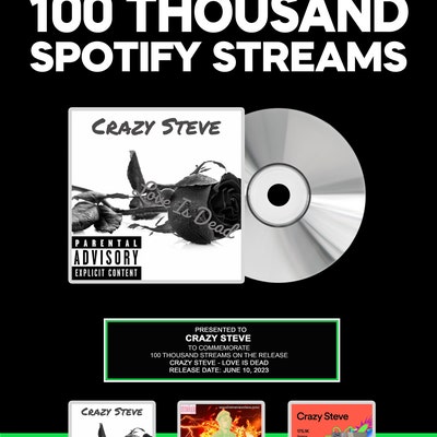 MUSIC STREAMING AWARD, Custom Vinyl Record, Award, Vinyl Record Plaque ...