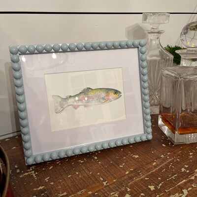 Glossy Beaded Bobbin Picture Frame Lacquered Bobbin Frame Painted ...