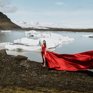 Red Flying Dress Long Flying Dress for Photoshoot Flyaway Dress Fly ...