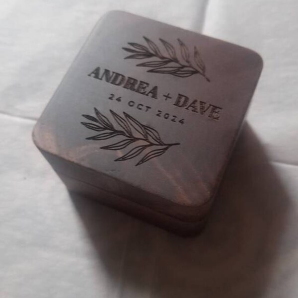 Personalized Wedding Ring Box Custom Engraved Proposal Ring Box Couple ...