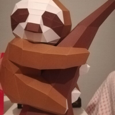 Sloth Paper Model,papercraft , DIY , Low Poly , PDF Papercraft , Sloth ...