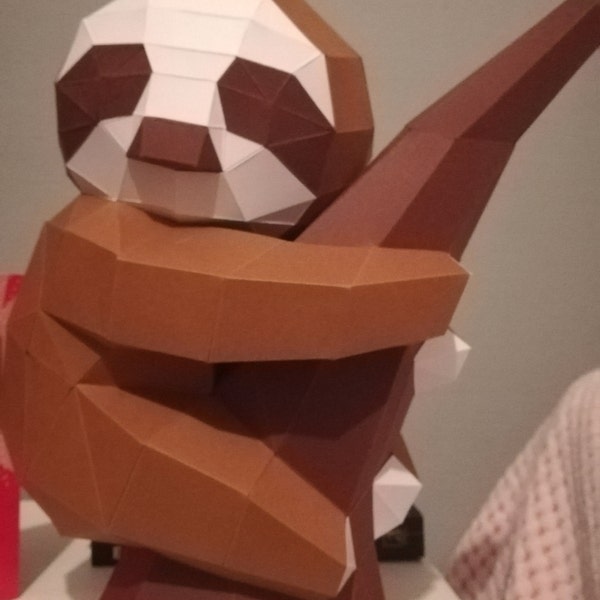 Sloth Paper Model,papercraft , DIY , Low Poly , PDF Papercraft , Sloth ...