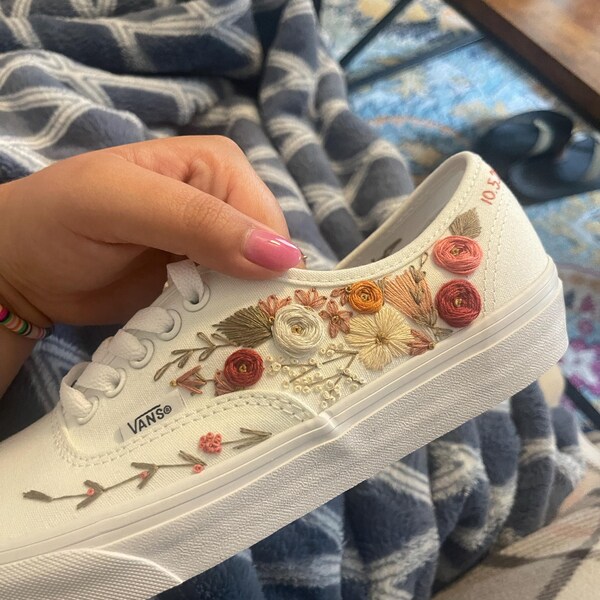 Embroidered Vans Shoes, Custom Hand Embroidery to Order, Personalized Embroidery on Vans Shoes ...