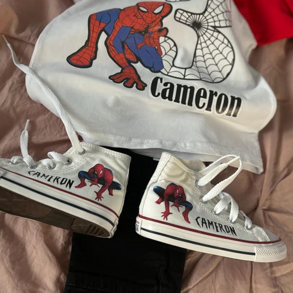 Personalized Spiderman Converse, High Tops, Many Sizes and Colors - Etsy