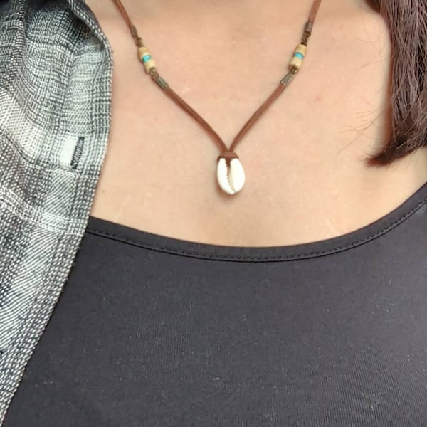 Mens Cowrie Shell Summer Boho Beach Choker- Unisex Minimalist Dainty ...