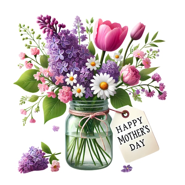 Happy Mother's Day Clipart Bundle, Mother's Day PNG Graphics, Mother's ...