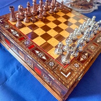 Magnetic Foldable Chess Set With Customised Brass Metal Plate Solid ...
