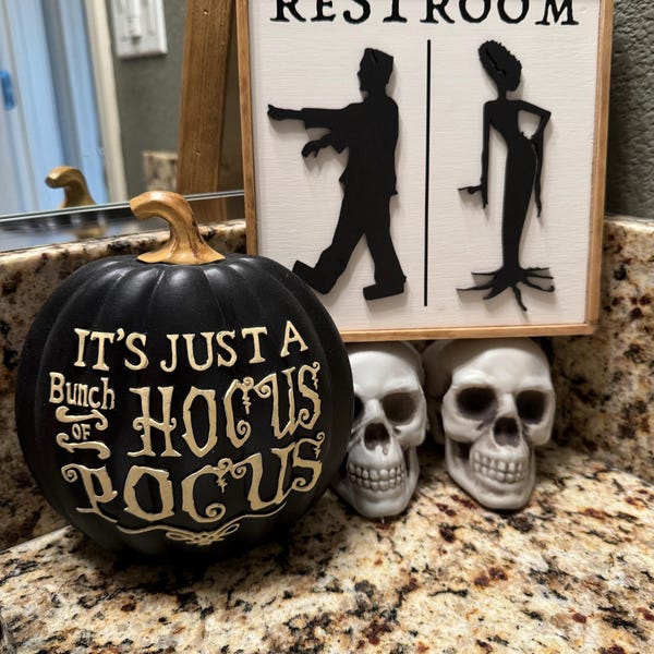 Halloween Decor | Restroom Sign | Horror | Frankenstein Restroom ...