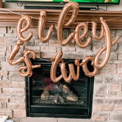 Gold Script Balloon Letters Custom Script Balloons Gold - Etsy