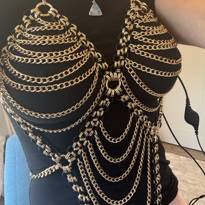 Chain Dress Gold, Body Chain, Cosplay Costume Silver Gold Chainmail ...