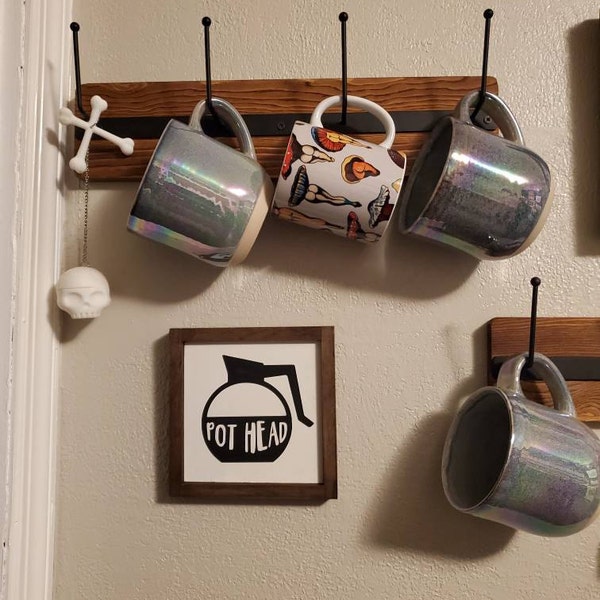 Pot Head Sign / Coffee Sign / Kitchen Sign / Coffee Bar Decor - Etsy