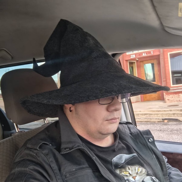 Grey "crooked Mage" Witch Hat / Wizard Hat / Pointy Hat / Mage ...