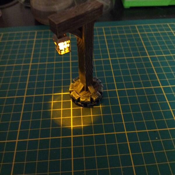 Wooden Lamp Post / Lantern Post on Stone Base for Dungeons and Dragons ...