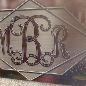 Custom License Plate Monogram Personalized License Plate | Etsy