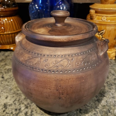 Large Ceramic Pot Pottery Cookware Pottery Casserole Ceramic Pot Lid ...