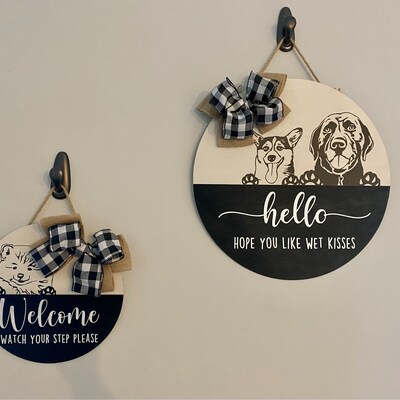Pet Welcome Sign/ Pet Door Sign/ Dog Door Sign/pet Portrait - Etsy