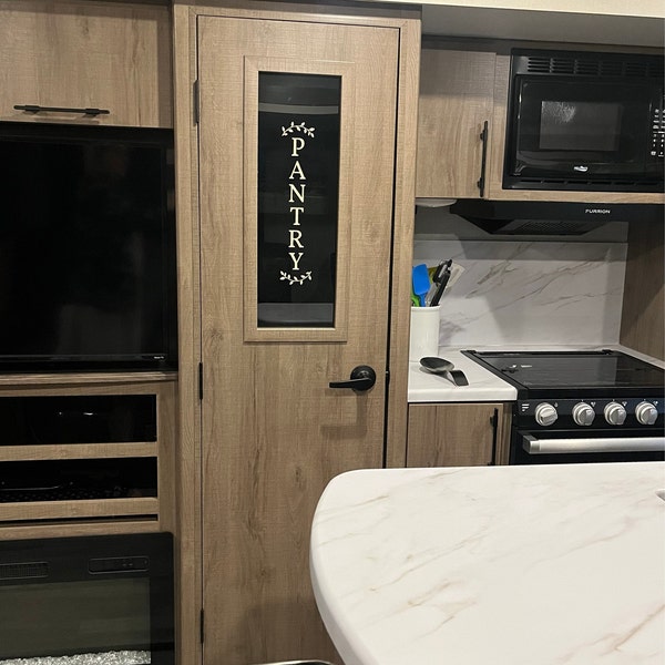 Vertical Curved Leaves Pantry Decal - Kitchen Pantry Sticker - Food ...