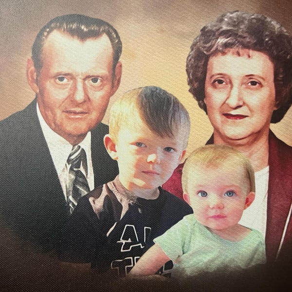Custom Watercolor Family Portrait From Merging Multiple Photos, Combine ...