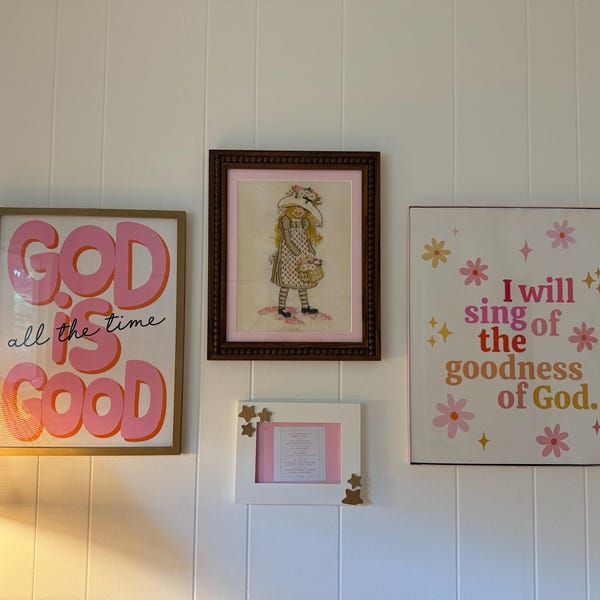 Jesus Paid It All Wall Art Guest Check Print Pink Christian Wall Art ...