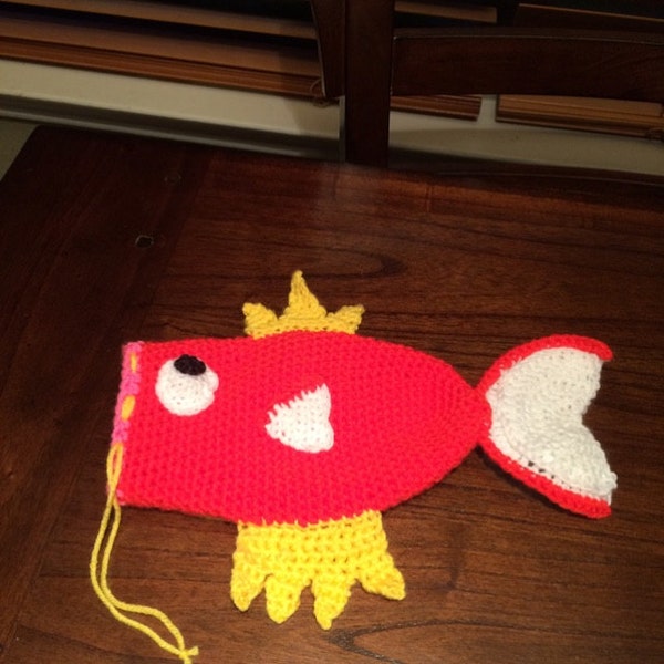 Magikarp Pokemon Crochet PATTERN Drawstring Bag Dice Bag Clutch Purse ...