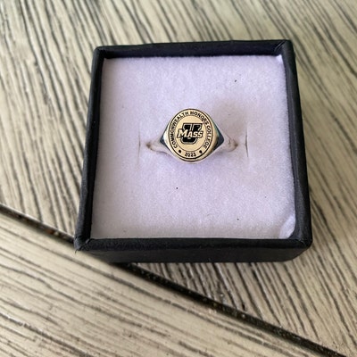 Oval Graduation Ring-tiny College Ring-class Rings-school - Etsy