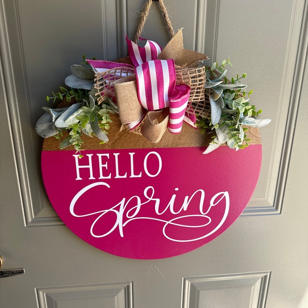 Hello Spring Door Hanger | Spring Wreaths for Front Door | Spring Decor ...