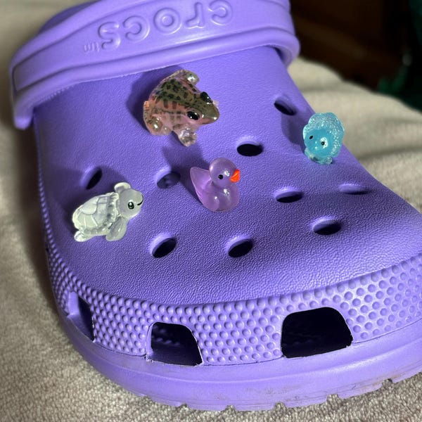Pink Glow in the Dark Frog Croc Charms 3D Luminous - Etsy