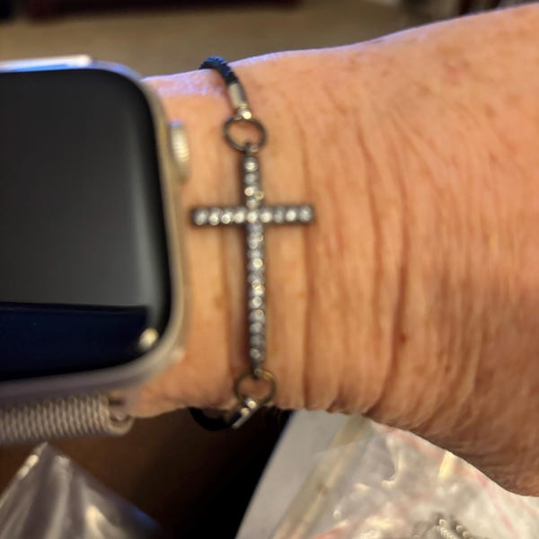 CZ Cross Connector, Bracelet 2 Loop Links, AG 83, 16 X 33 Mm, Cubic ...