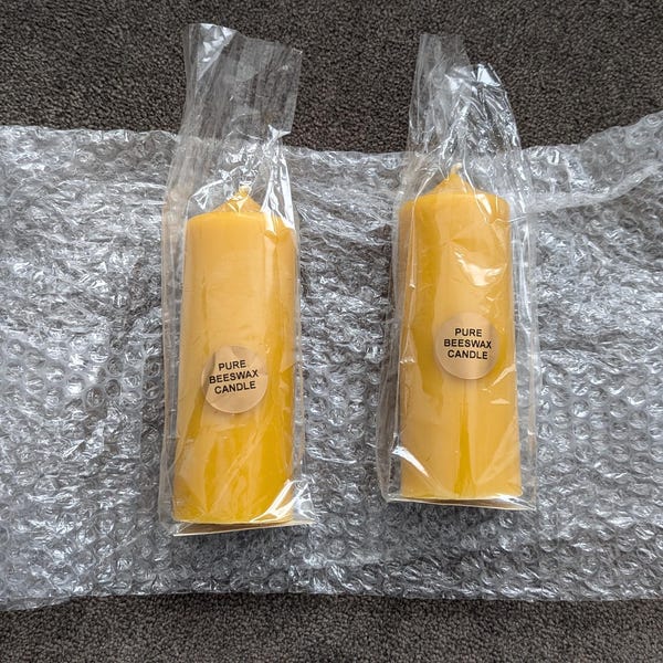 Sunflower and Bee Beeswax Candle - Made in Devon With 100% Beeswax ...