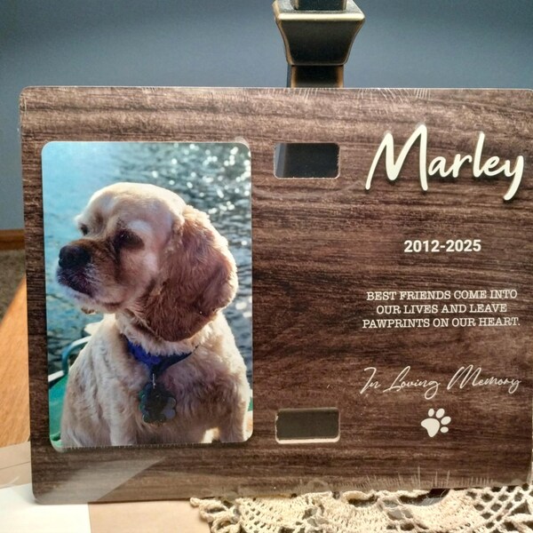 Memorial Pet Collar Sign, Dog Memorial Wood Frame With Collar Holder ...